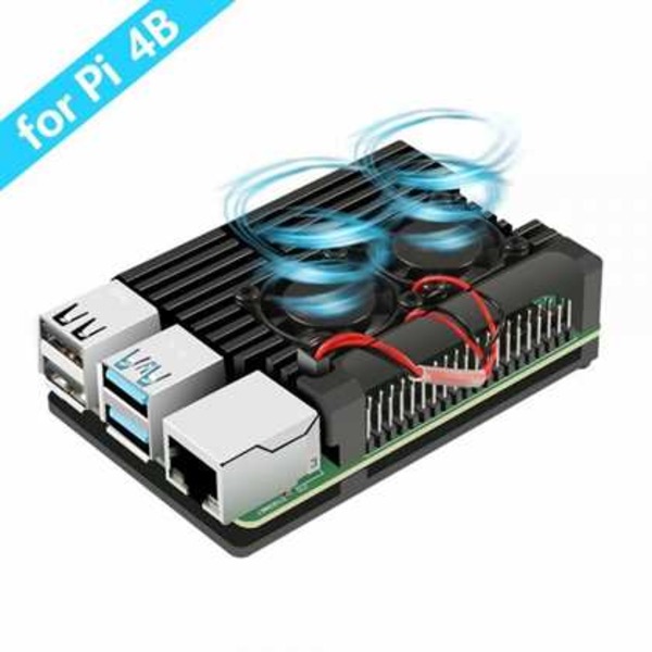 Buy Raspberry Pi 4 4B Metal Case Raspberry Pi Case with Dual Cooling ...